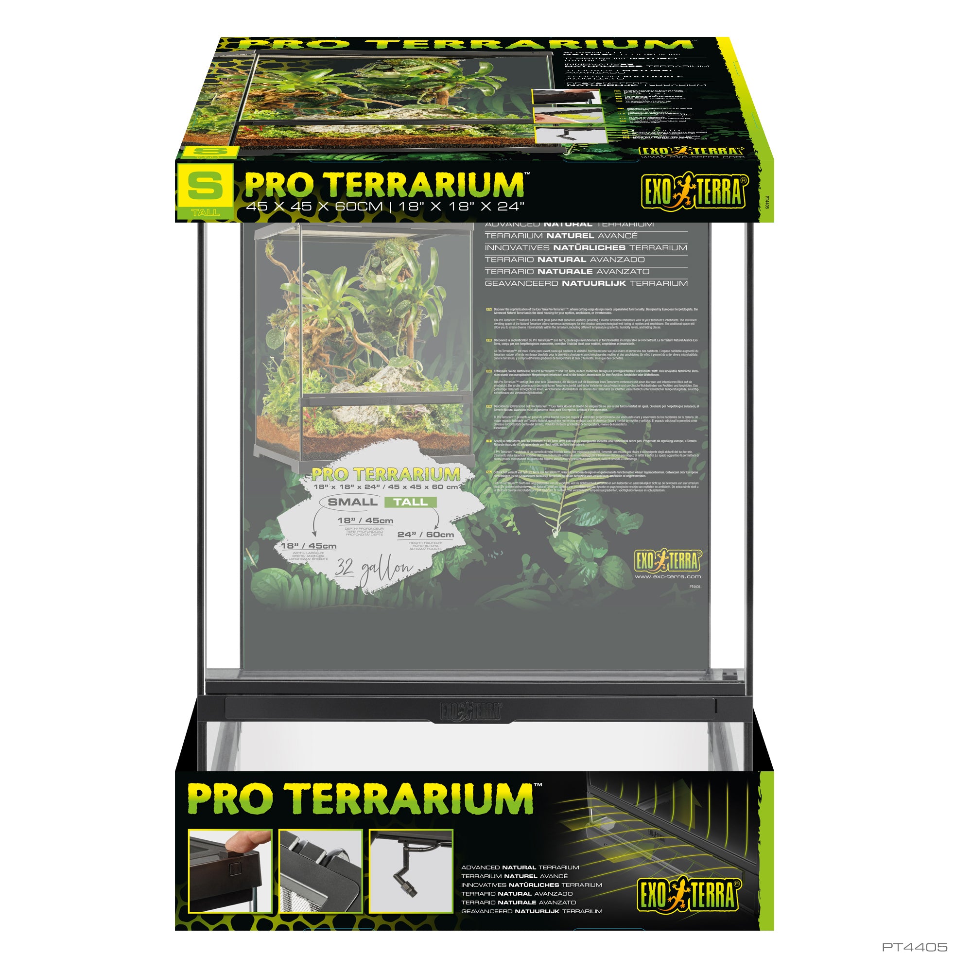 Exo Terra Pro Terrarium Advanced Natural Terrarium - Small-Tall - 45 x