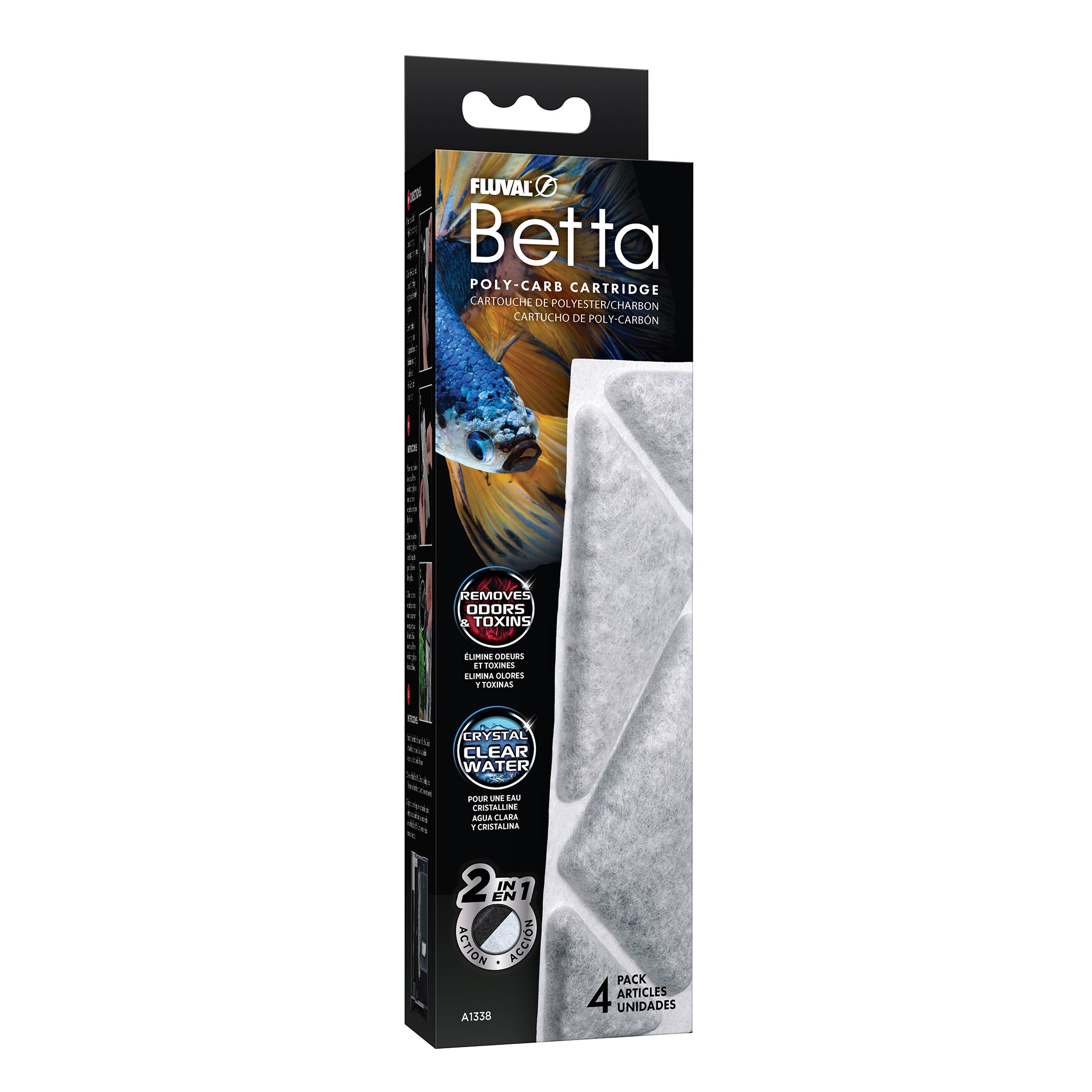 Fluval Betta Poly-Carb Cartridge, 4 Pack A1338