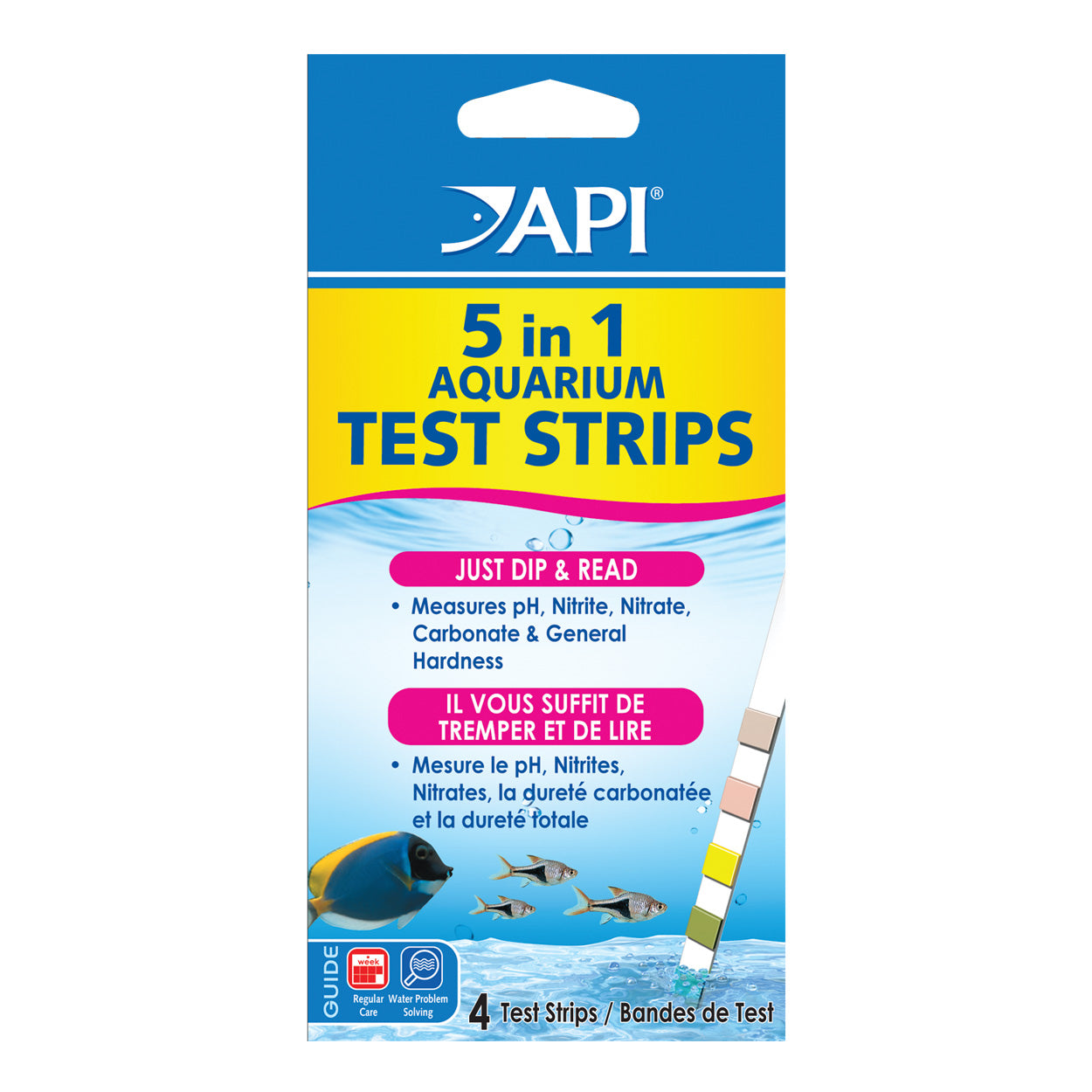 API 5 in 1 Aquarium Test Strips - 4 pk - Just Dip & Read