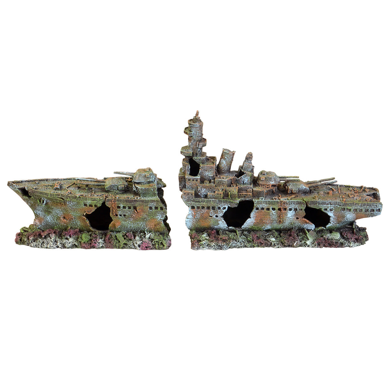 Battleship Ruins Aquarium Ornament