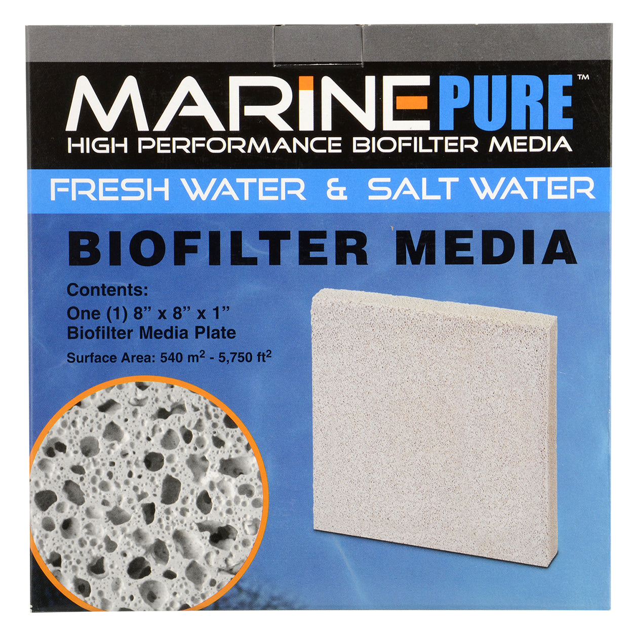 MarinePure High Performance Biofilter Media Plate - 8" x 8" x 1"