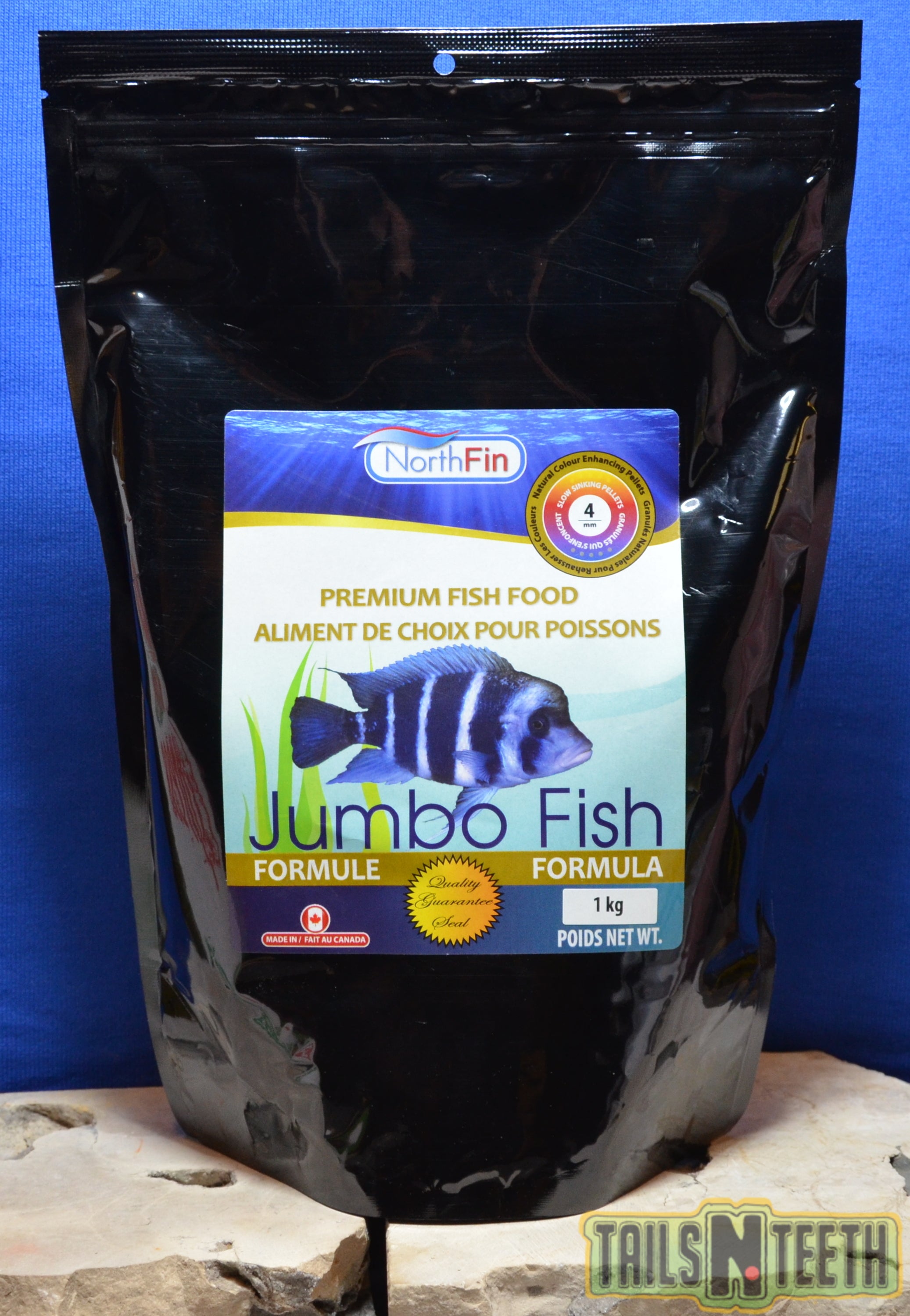 NorthFin Jumbo Fish - 4mm Pellet 1kg - Premium Fish Food - Made in Can