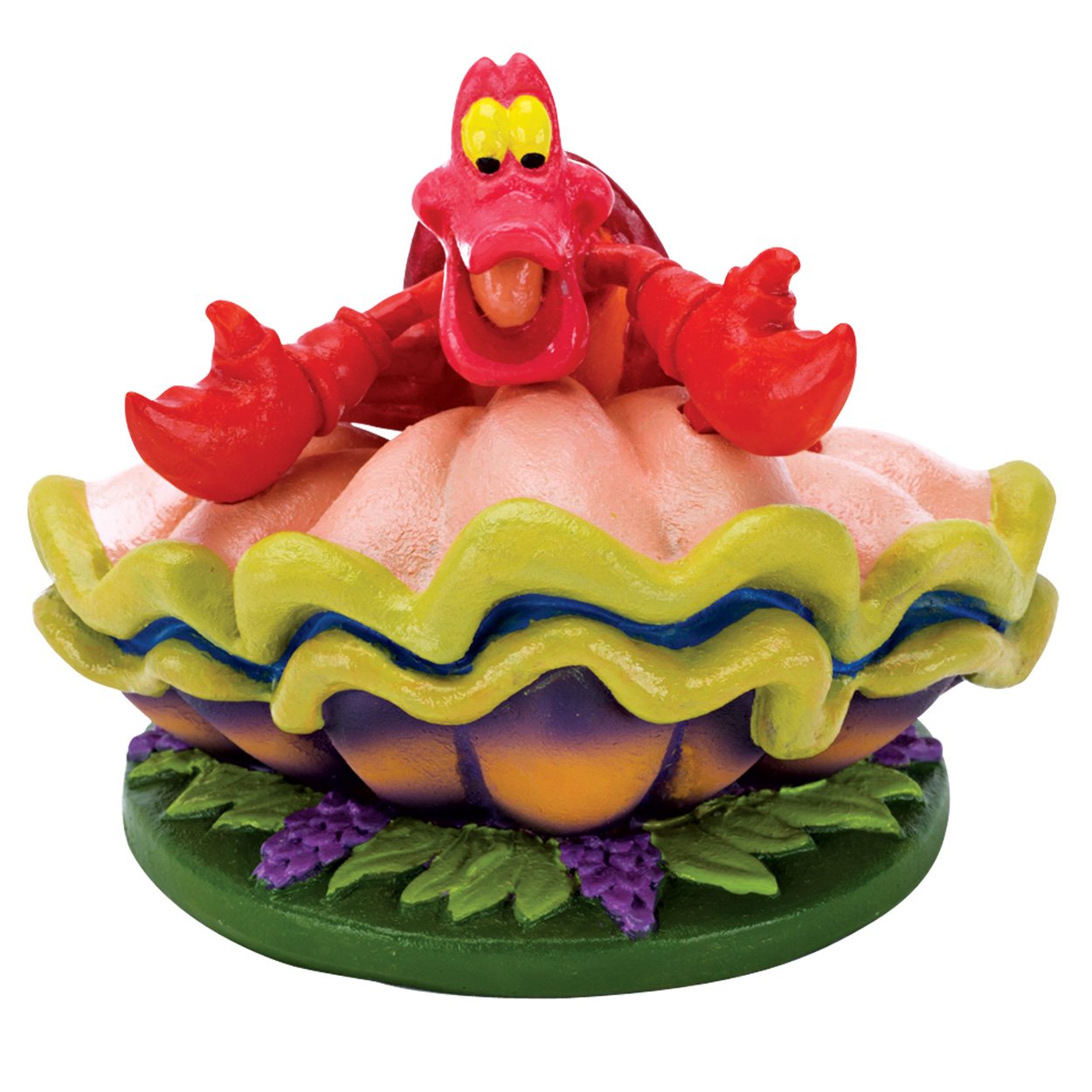 PENN-PLAX THE LITTLE MERMAID SEBASTIAN WITH SHELL DRUM #2 AQUARIUM ORN