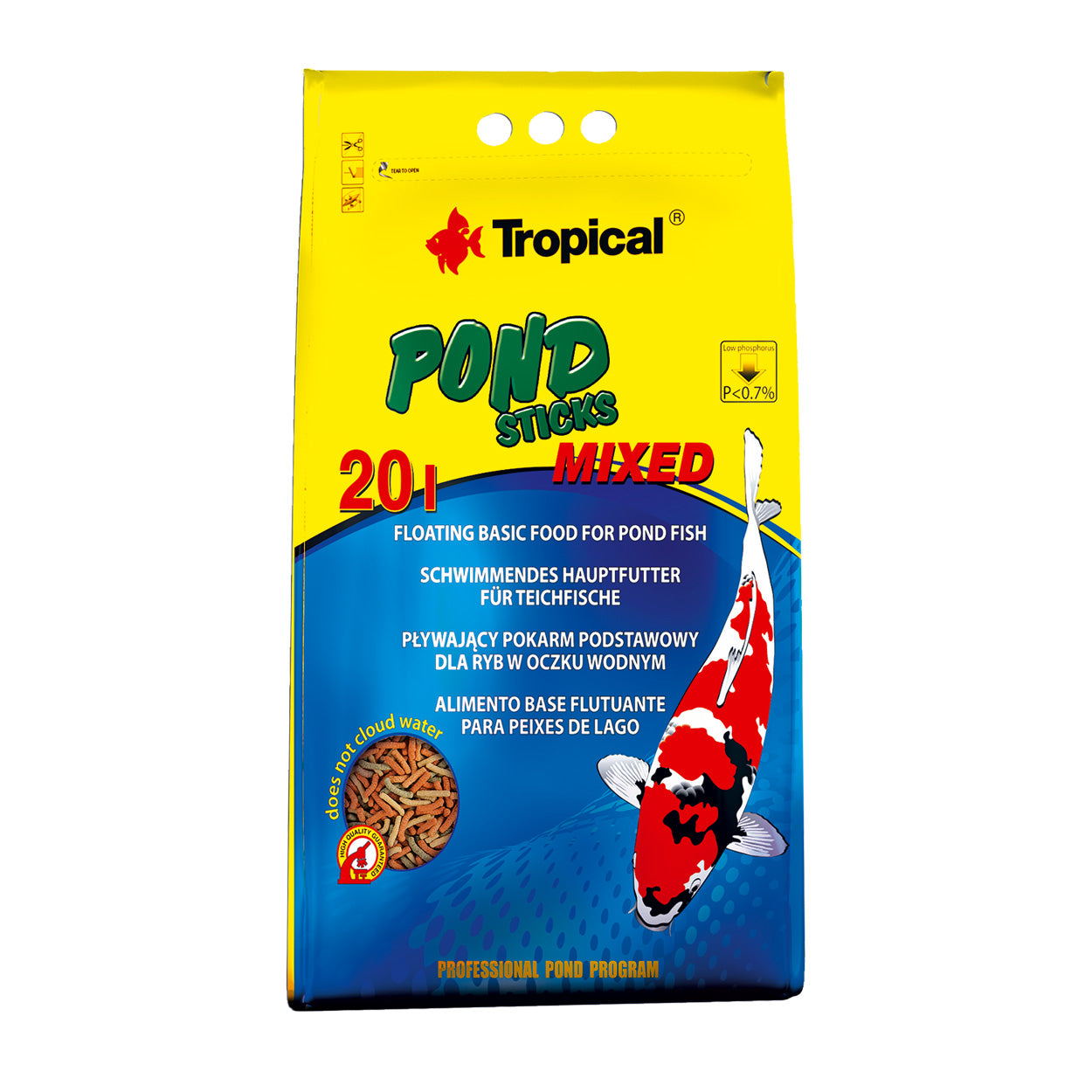 Tropical Koi & Goldfish Pond Sticks Mixed - 1.6 kg ~ Basic Food for Po