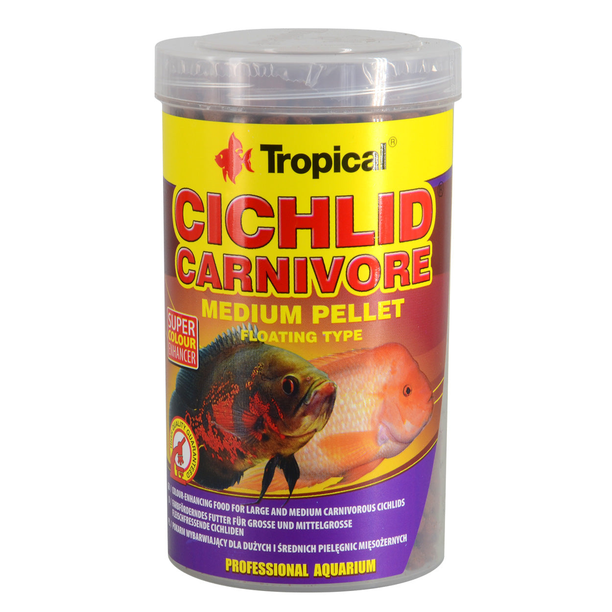 Tropical Cichlid Carnivore Medium Floating Pellets - 180 g - Super Col