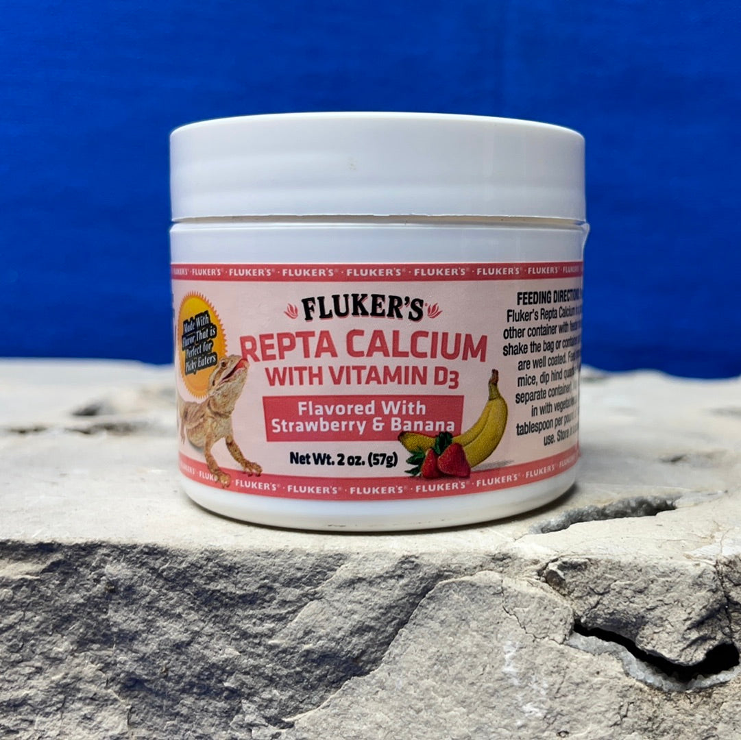 Fluker's Repta Calcium with Vitamin D3 - Strawberry & Banana - 57g (2o